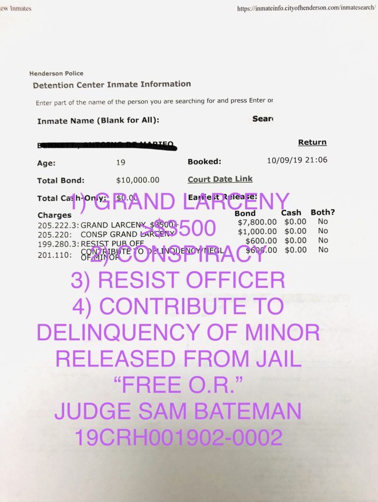 GRAND LARCENY+CONSP.+RESIST OFFICER - “O.R.” RELEASE JUDGE SAM BATEMAN ...